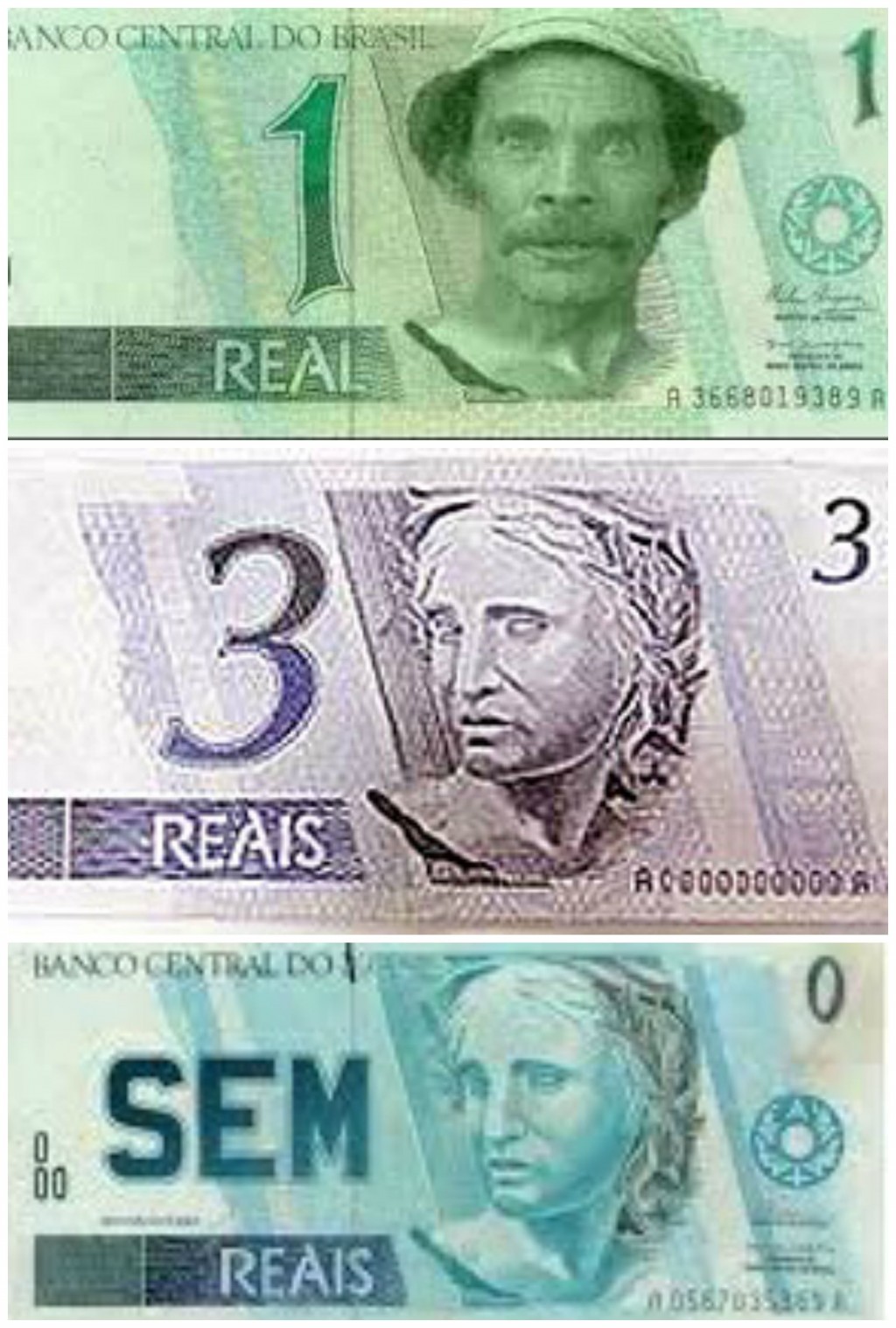 Notas de três reais - Banzeiros